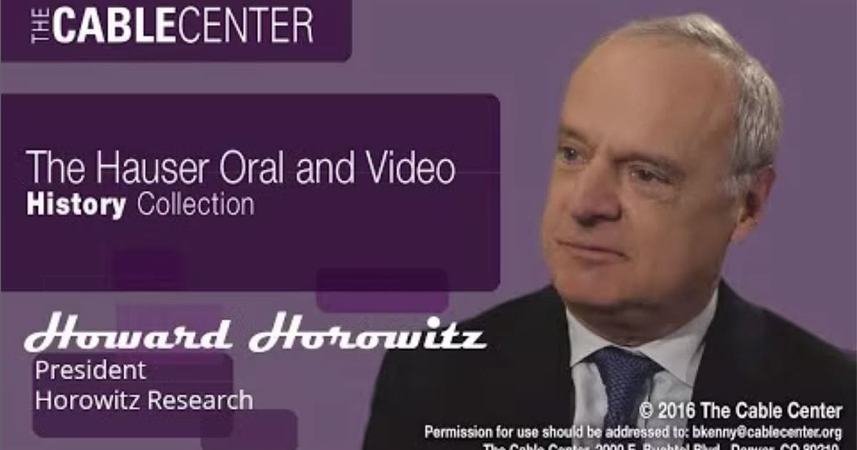 Howard Horowitz Oral History | Syndeo Institute at The Cable Center